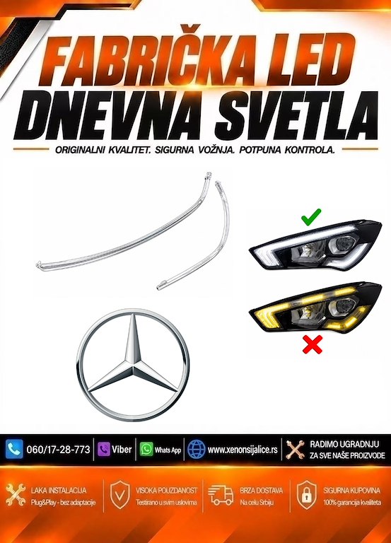 LED DNEVNO SVETLO FABRICKI MODEL U FARU MERCEDES CLA 19-25 LED