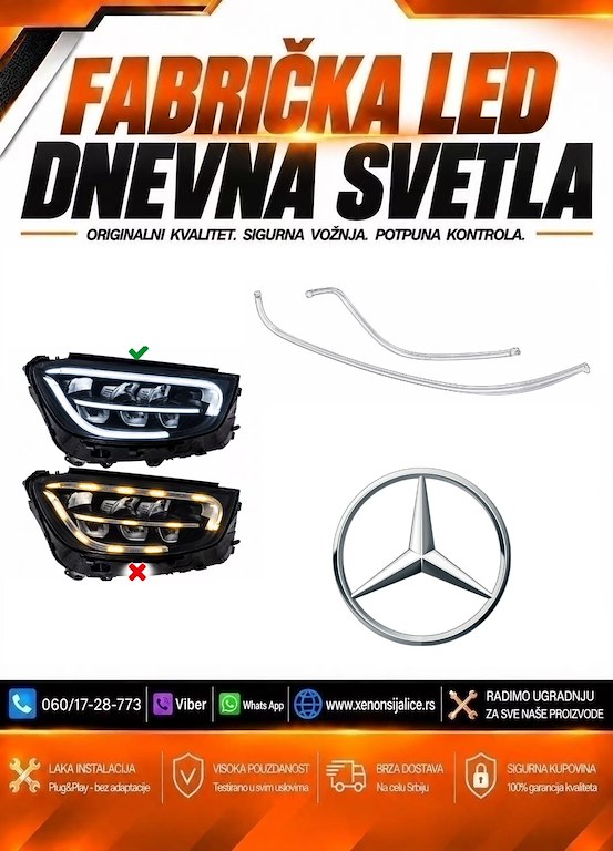 LED DNEVNO SVETLO FABRICKI MODEL U FARU MERCEDES GLC 19-22 LED