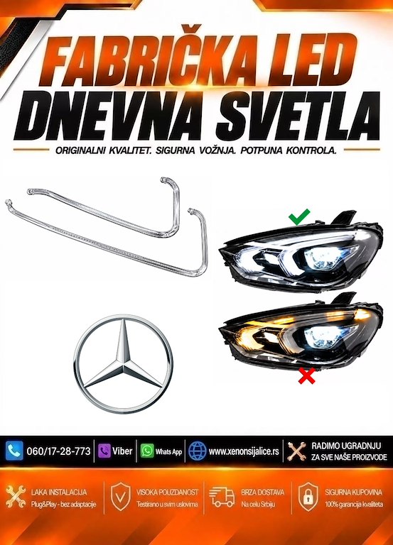 LED DNEVNO SVETLO FABRICKI MODEL U FARU MERCEDES GLE 18-23 LED