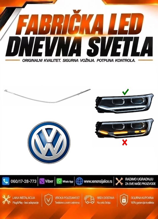 LED DNEVNO SVETLO FABRICKI MODEL U FARU VW TIGUAN 22-25 LED