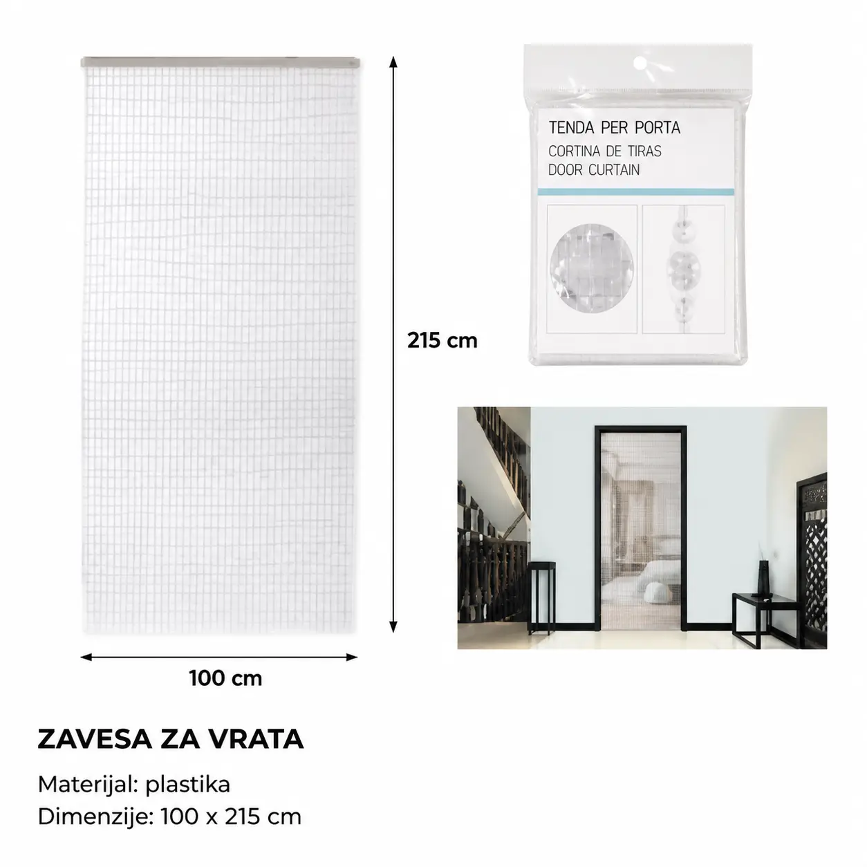 KMT Zavesa za vrata, Bela