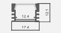 ALUMINIJUMSKI PROFIL 505 BELI+PC 17.4×12.1mm 2m