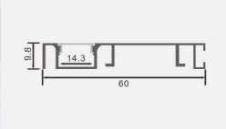 ALUMINIJUMSKI PROFIL TJX-6010M BELI+PC 60×9.8mm 2m