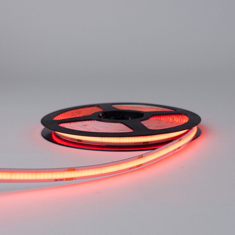Crvena COB LED traka 24V, 9W, 480 čipova po metru, IP20