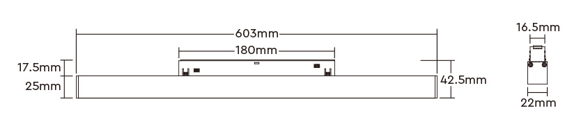 MiBoxer linearna svetiljka MF5-24A-RF, RGB+CCT, dužina 603 mm