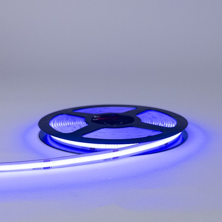 Plava COB LED traka 24V sa 480 čipova, 9W po metru, IP20