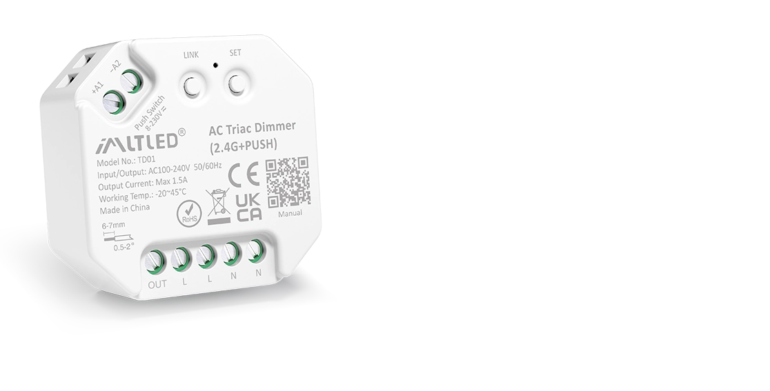 Triac dimer TD01 marke IML za 2.4GHz daljinski i zidni taster, do 300W