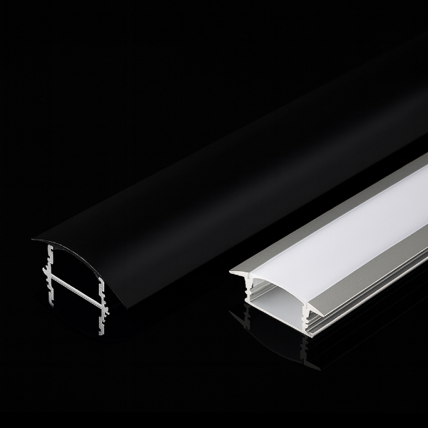 Ugradni alu profil R-408, plitak presek 24,7 × 7 mm za LED traku