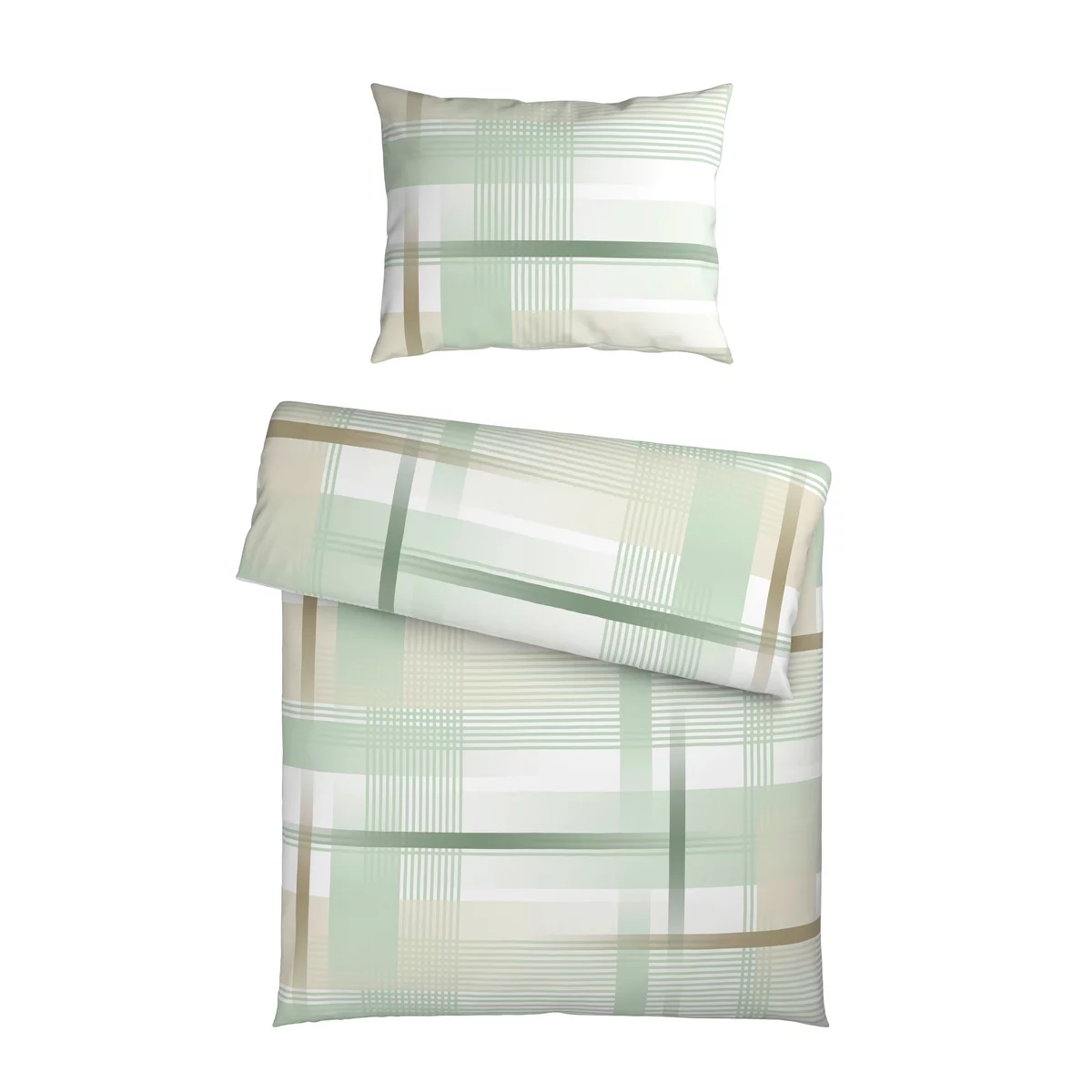 POSTELJINA KARO 140/200 cm flanel zelena