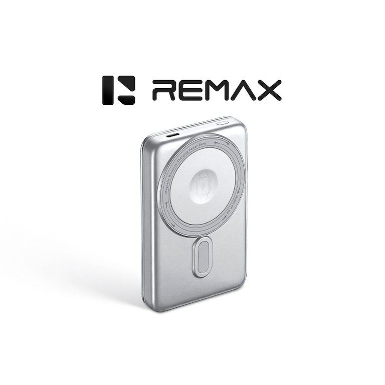 Power Bank REMAX JOVIAL FP-109 HOLDER PD 22.5W MAGNETIC WIRELESS WITH TYPE C CABLE 10000mAh (Srebrni)