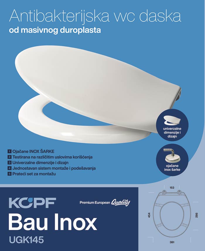 KOPF WC DASKA BAU INOX UGK145