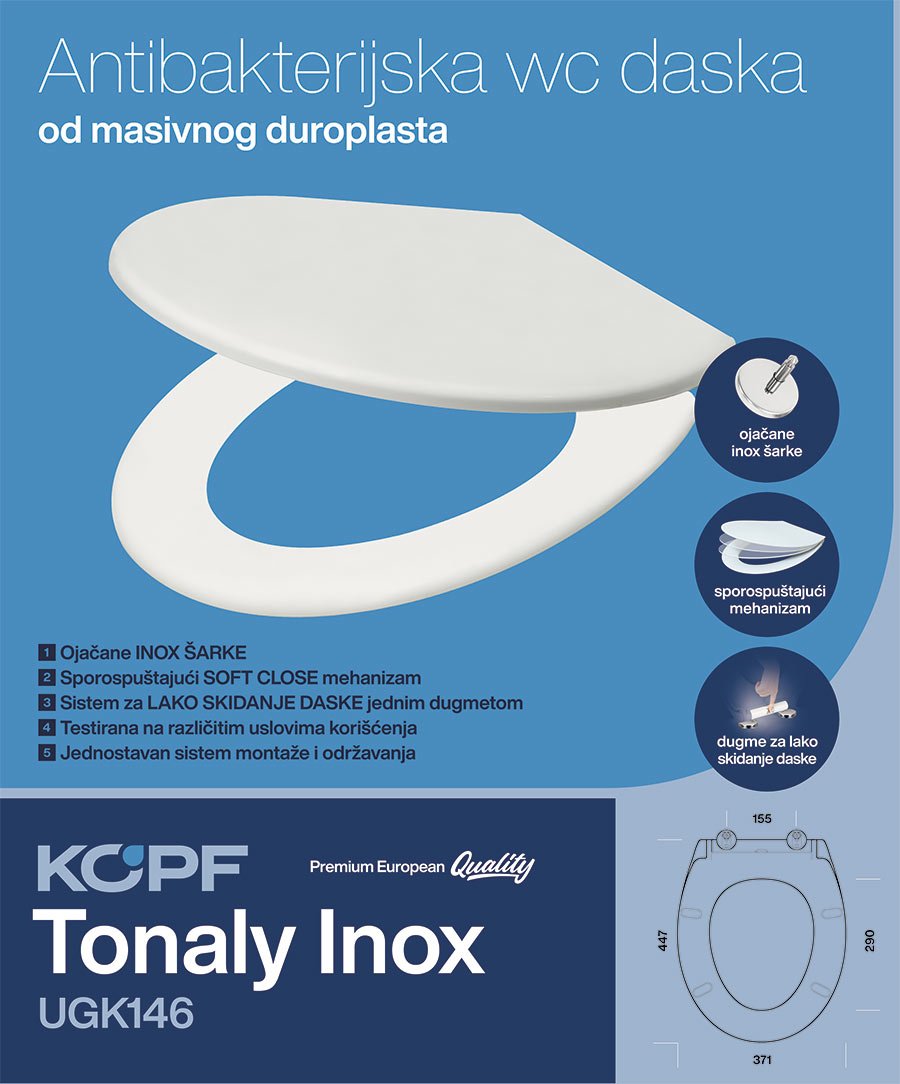 KOPF WC DASKA TONALY INOX SOFT CLOSE UGK146