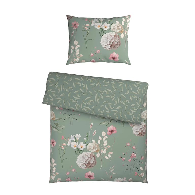 POSTELJINA SA DVA LICA 140/200 cm flanel zelena