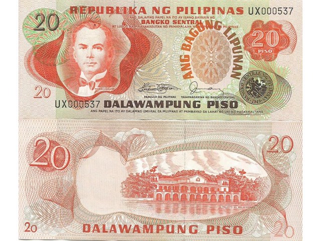 PHILIPPINES Filipini 20 piso ND 1978 UNC