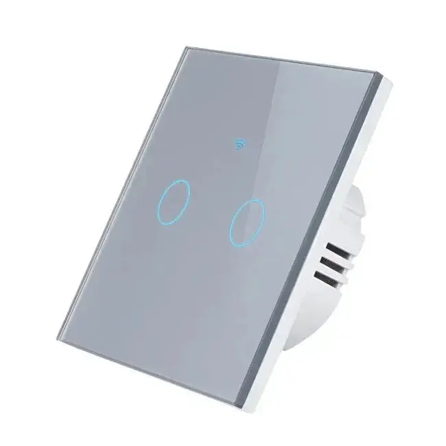 SmartHome Pametni prekidač za svetlo, WiFi, 2 tastera, Siva