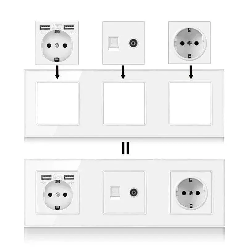 SmartHome Panel do 3 modula, Beli