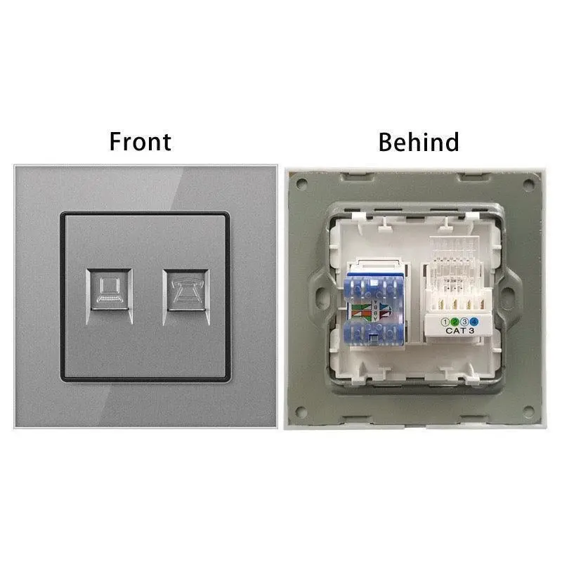 SmartHome Zidna utičnica CAT6 RJ45, Siva