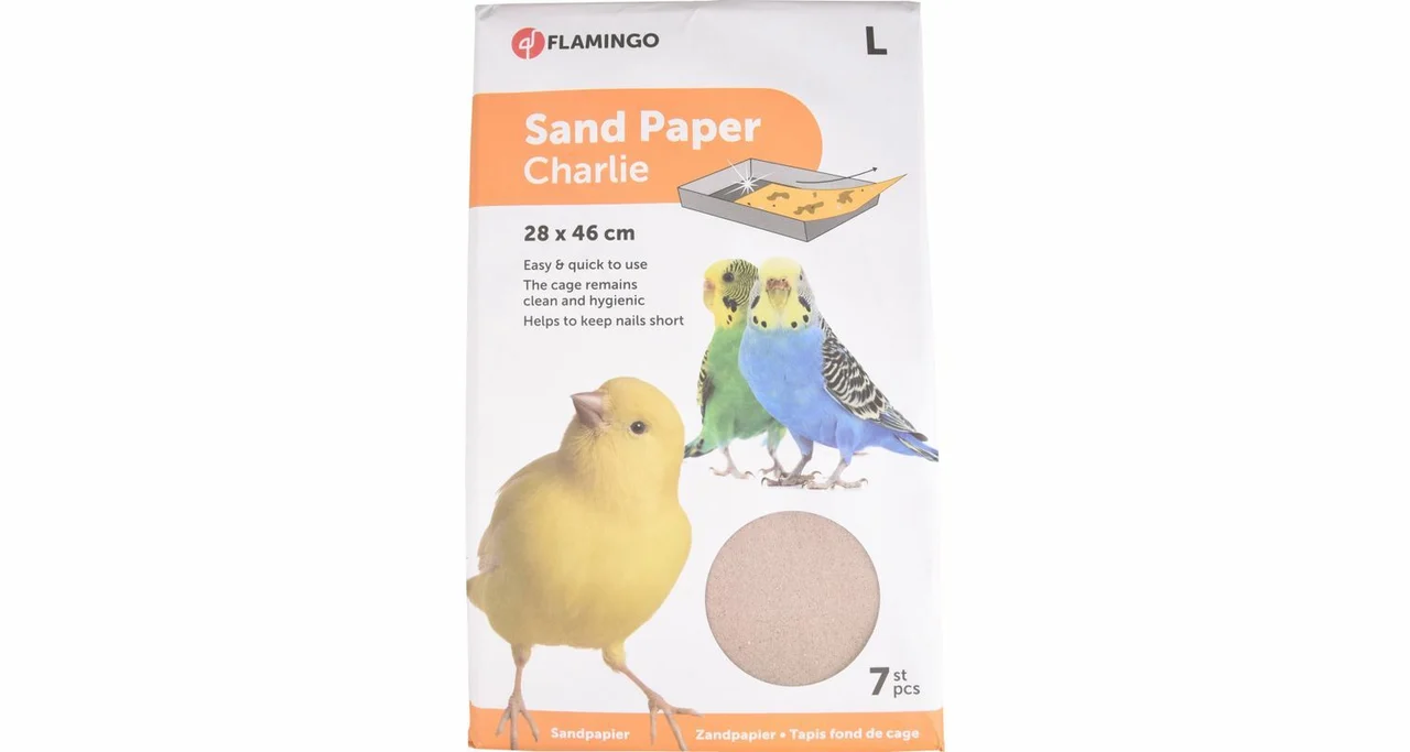 FLAMINGO Podloga za kavez od peščanog papira, 7 listova