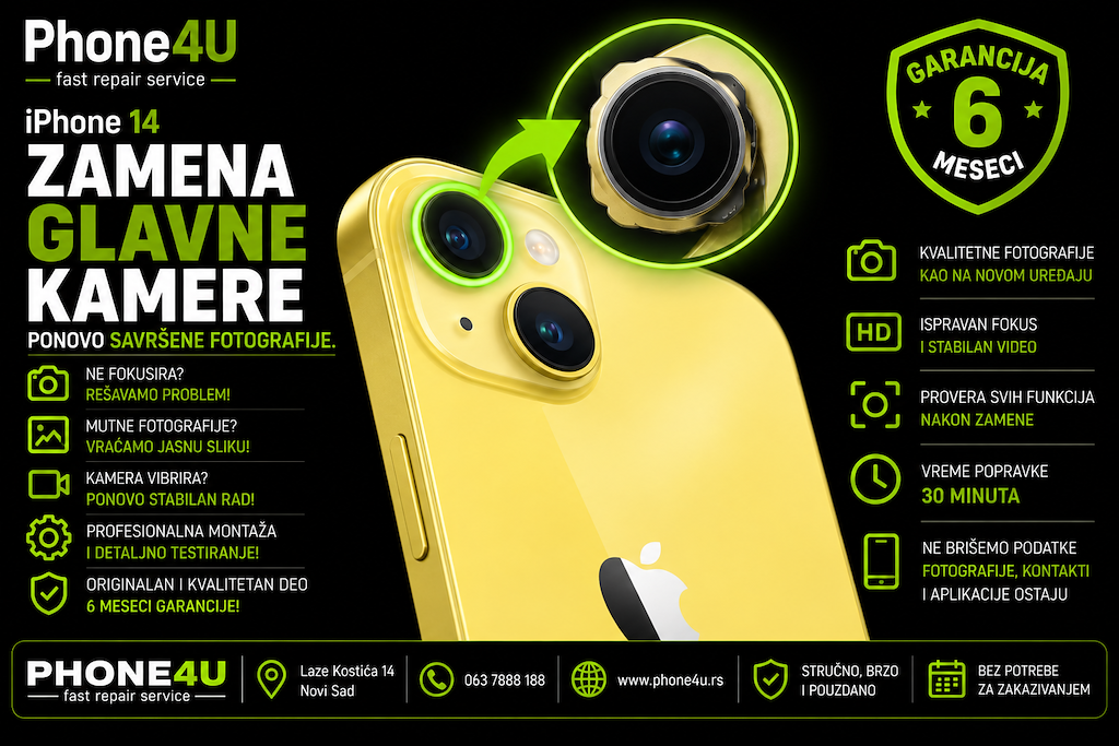 Zamena glavne kamere za iPhone 14 | Phone4U
