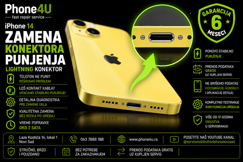 Zamena konektora punjenja za iPhone 14 | Phone4U