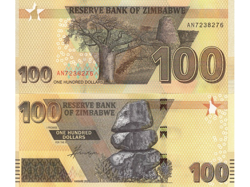 ZIMBABWE 100 Dollars 2020-2023 UNC