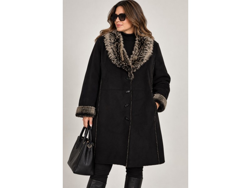 *MARKS & SPENCER CRNI MONTON-46,ali veći-KAO NOV