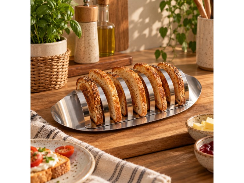 Inox stoni držač za tost ,za kriske kao nov
