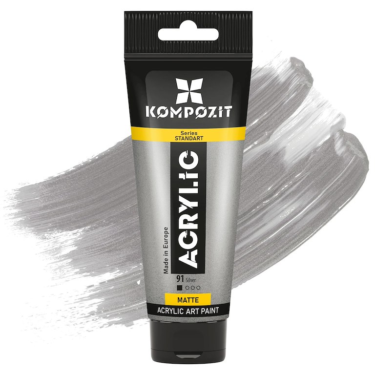 Akrilna boja STANDART Kompozit Metallic 75 ml – 91 Srebrna
