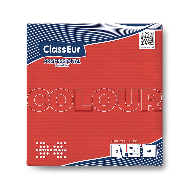 Salvete 38×38, 2-sl, 40kom x 30pak (1200 salveta), Crvena