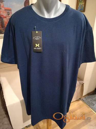 Kvalitetna muska pamucna majica No Copy Veliki broj 7XL 8XL Teget Novo
