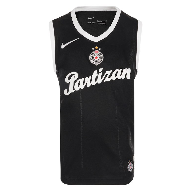 Dečiji dres "KK Partizan 2026/27", crni