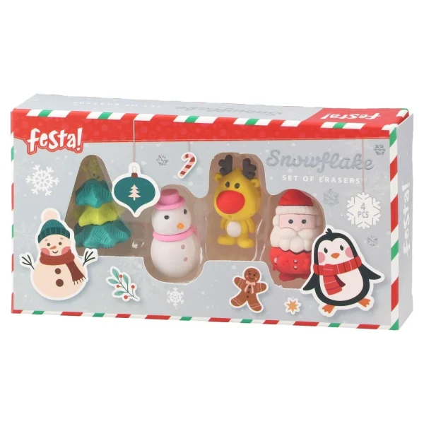 Snowflake Eraser, set gumica, Deda Mraz, 4K, miks