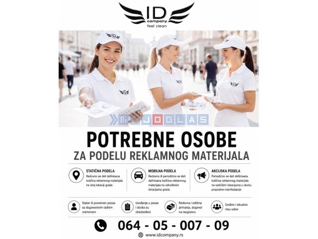 Potrebne osobe za podelu reklamnog materijala