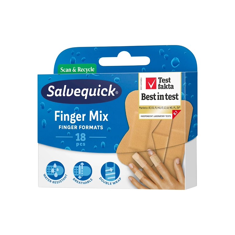 Salvequick® Vodootporni Flasteri za Prste 18 Komada