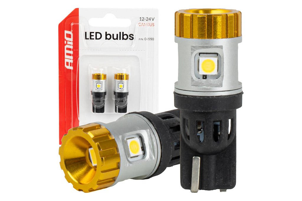 Warning! Translation error [LED žarnice CANBUS W5W T10 3030 4SMD + 3020 1SMD bele 12V 24V AMIO-04990] Proizvod meseca