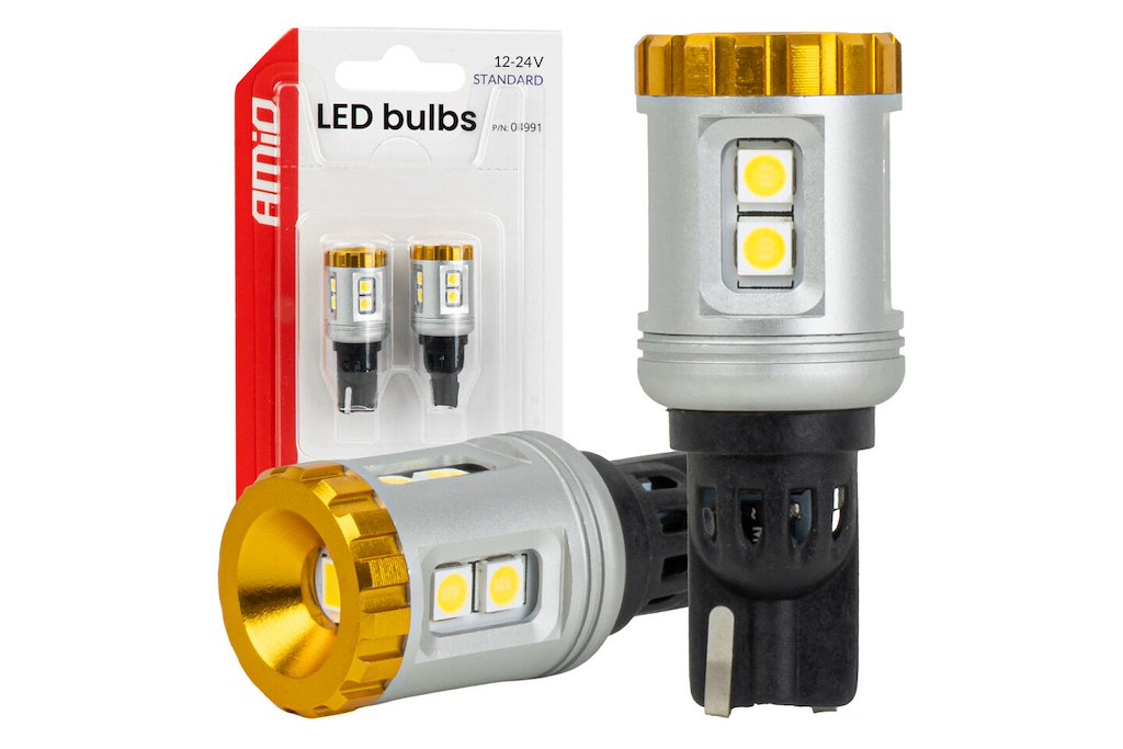 Warning! Translation error [LED žarnice STANDARD T15 3030 8SMD + 3020 1SMD bele 12V 24V AMIO-04991] Proizvod meseca