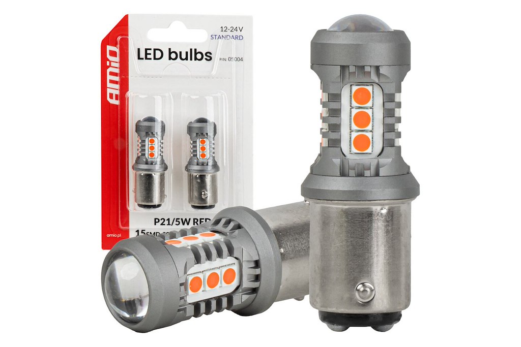 Warning! Translation error [LED žarnice STANDARD BAY15D P21/5W 3030 15SMD rdeče 12V 24V AMIO-05004] Jedinstvena ponuda