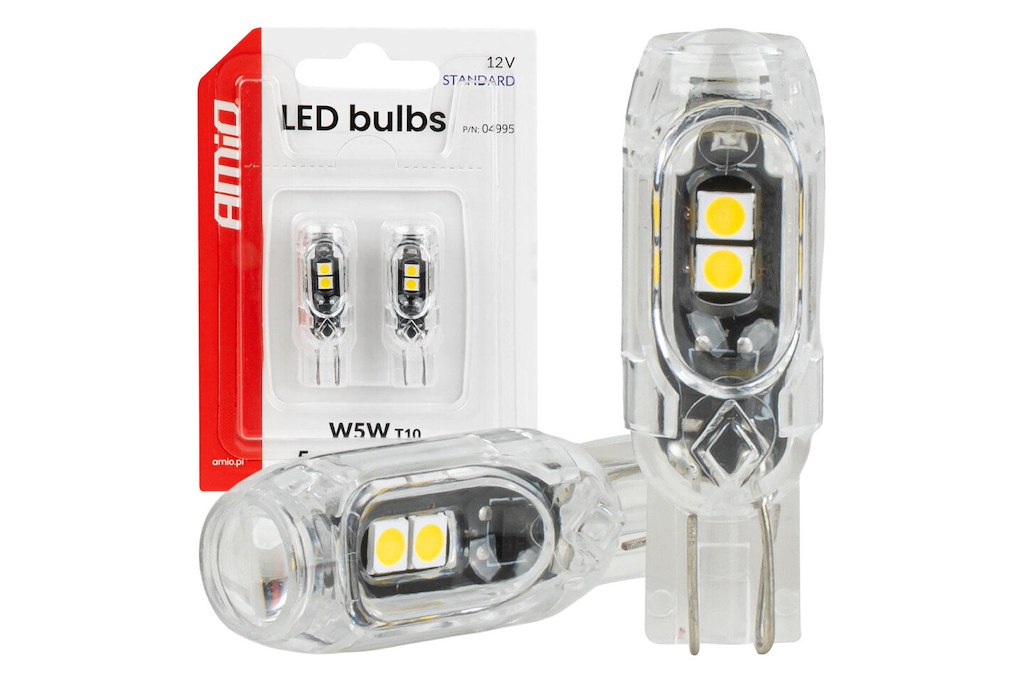 Warning! Translation error [LED žarnice STANDARD T10 2835 5SMD bele 12V AMIO-04995] Bestseler