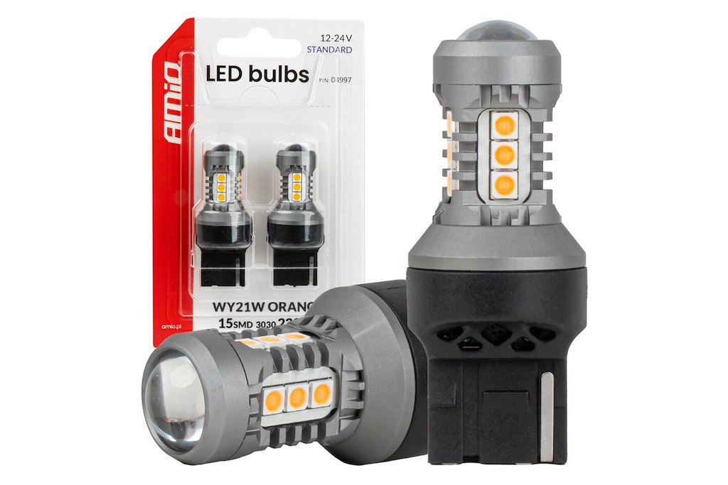 Warning! Translation error [LED žarnice STANDARD 7440 WY21W 3030 15SMD oranžne 12V 24V AMIO-04997] Proizvod nedelje
