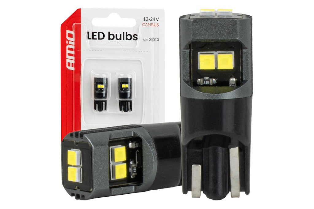 Warning! Translation error [LED CANBUS žarnice T10 2020 6SMD bele 12V 24V AMIO-05010] Bestseler