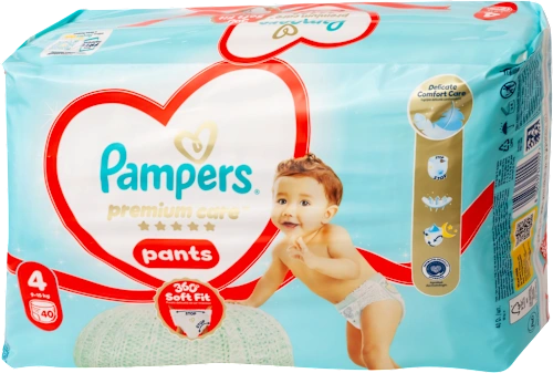 Pampers premium care
Pelene gaćice, veličina 4 (9- 15g), 40 kom
