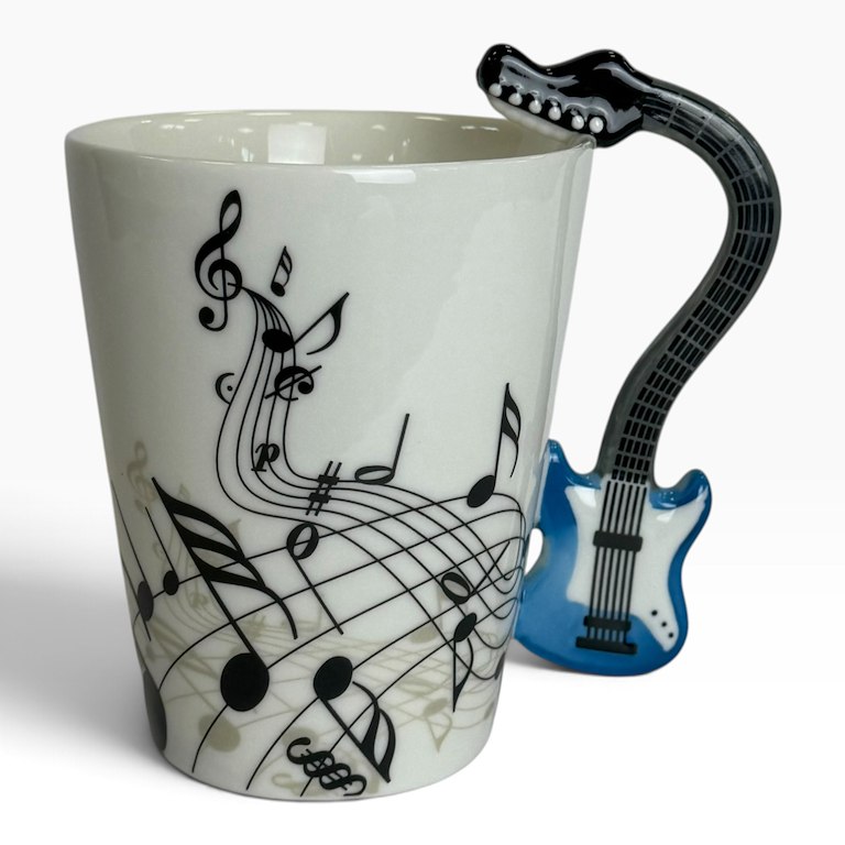 ŠOLJA GITARA PLAVA 9X11 CM