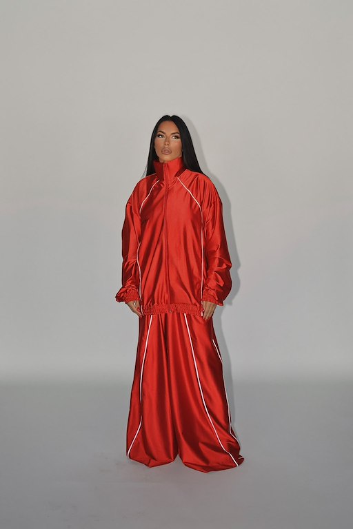 ESSENTIAL OVERSIZED WINDBREAKER SET SHINY RED