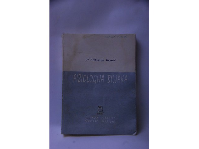 Fiziologija biljaka - dr Aleksandar Tucović