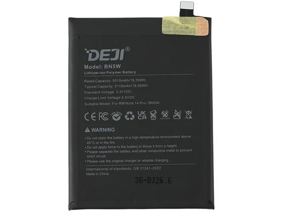 Baterija Deji za Xiaomi Redmi Note 14 Pro (5010 mAh)BN5 W