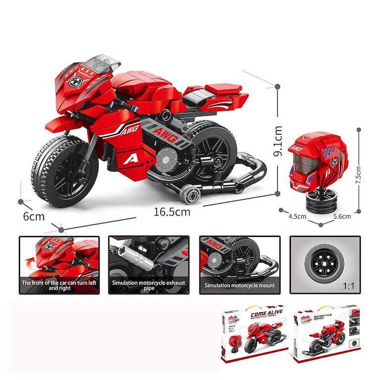 Komplet za gradnju „Crveni motor“od 400 delovaID: EK000832845