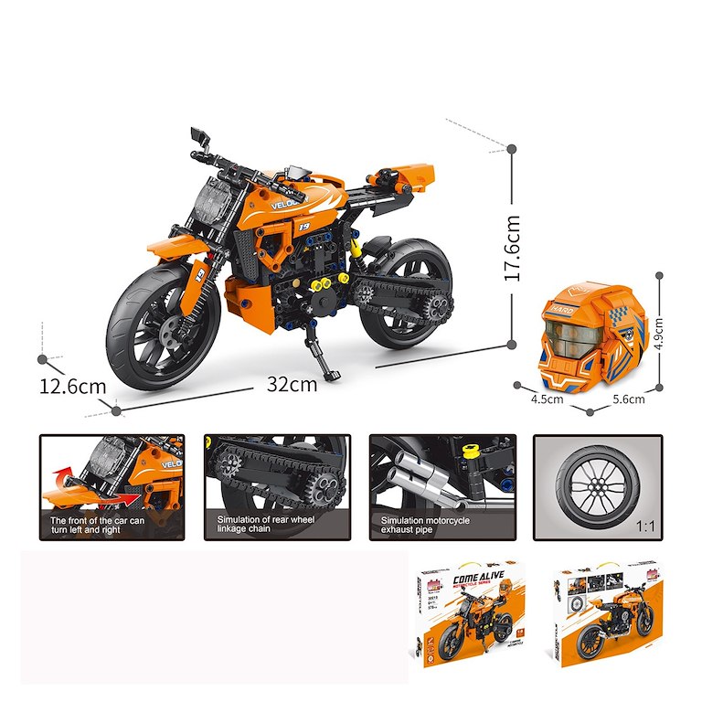 Komplet za gradnju „Narandžasti motor“, 578 delovaID: EK000832778