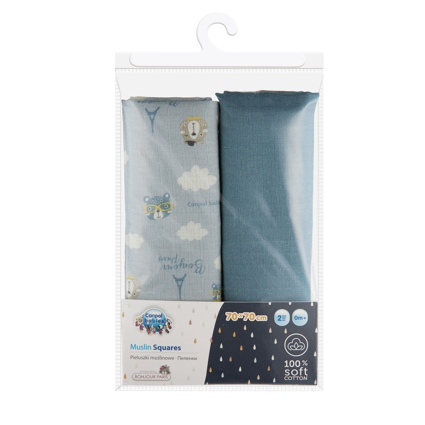 Canpol Babies Muslin (Pelena 70X70Cm) Bonjour Paris Blue - 2KomID: EK000718595