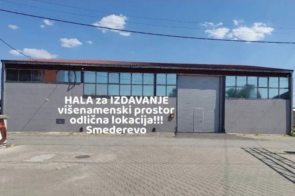 Izdaje se prostrana i funkcionalna hala ukupne površine 420 m² ( 300