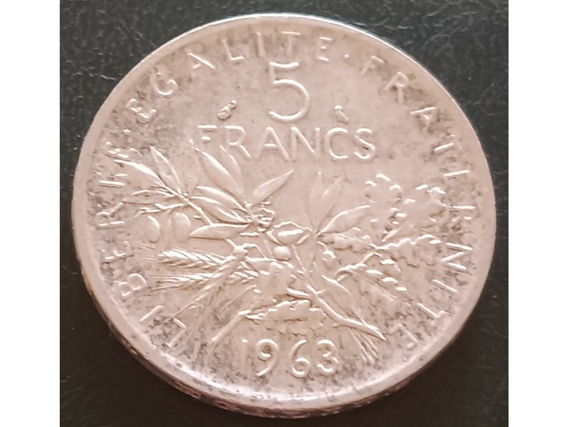Srebro - 5 Francuskih franaka 1963.
